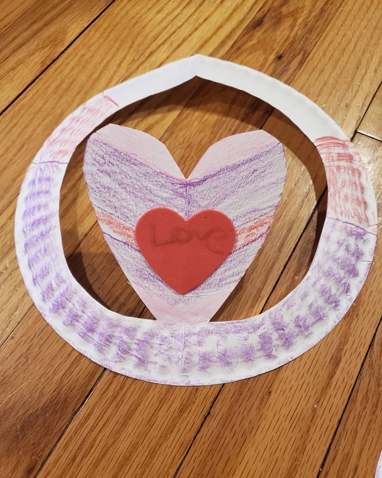 Paper Plate Hats for Valentine's Day